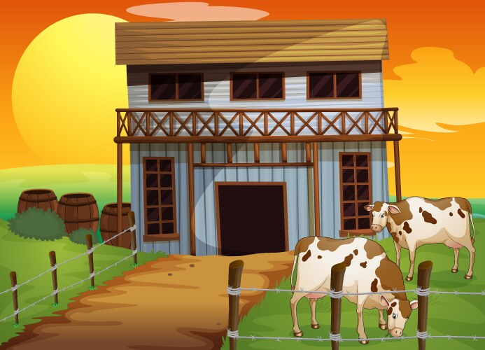 Cartoon farm Royalty Free Vector Image - VectorStock