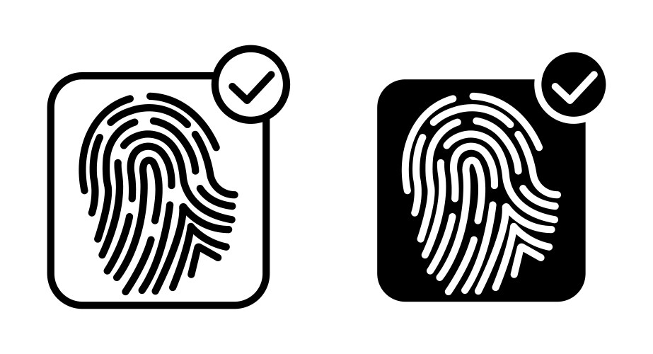 Biometric Security Icon Set Fingerprint Royalty Free Vector