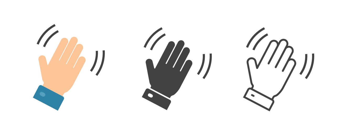 Hand Wave Clipart Black And White