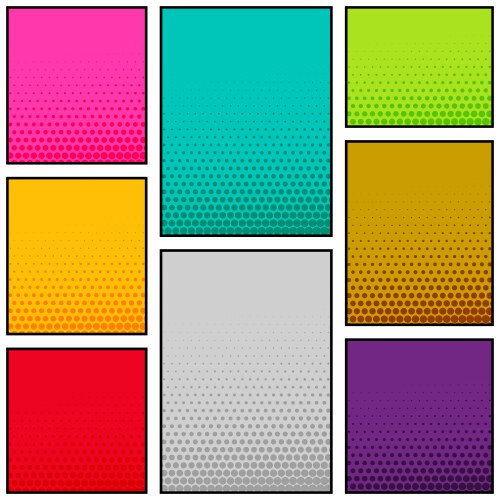 Set of colorful retro comic book page background Vector Image