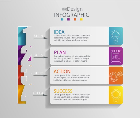 Business process infographic Royalty Free Vector Image