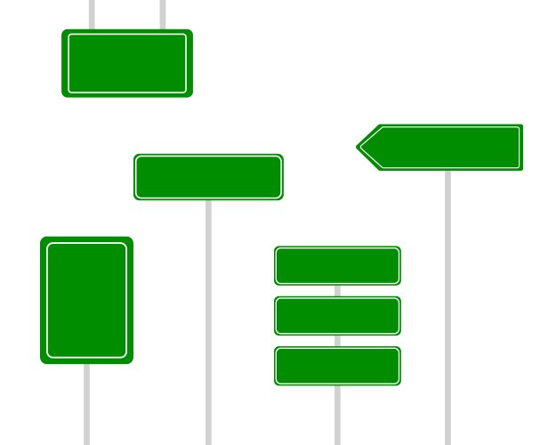 Road board highway signs icons street signboard Vector Image