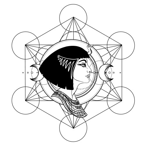 Sacred geometry with egypt symbol wings and all Vector Image