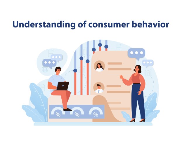 Consumer behavior understanding a vibrant Vector Image