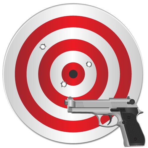 Target with bullet hole Royalty Free Vector Image