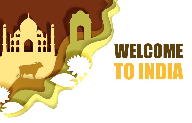 One continuous line drawing gateway of india Vector Image