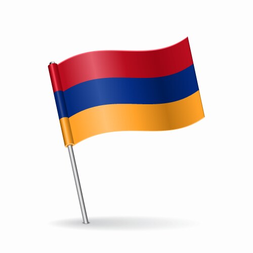 Armenian pin wavy flag Royalty Free Vector Image