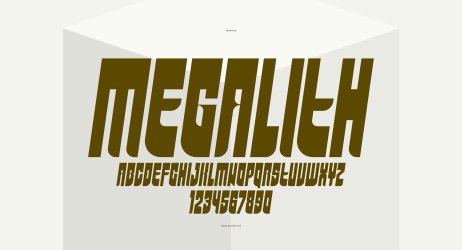 Bold and massive heavy geometric font for logo Vector Image