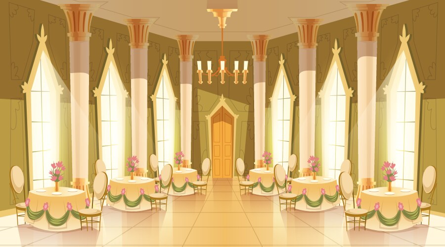 Castle throne hall interior of royal Royalty Free Vector