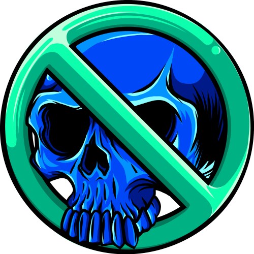 White silhouette of no octopus symbol isolated Vector Image