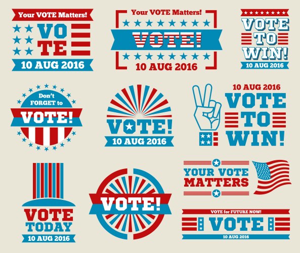 Motivational designs to encourage voting Vector Image