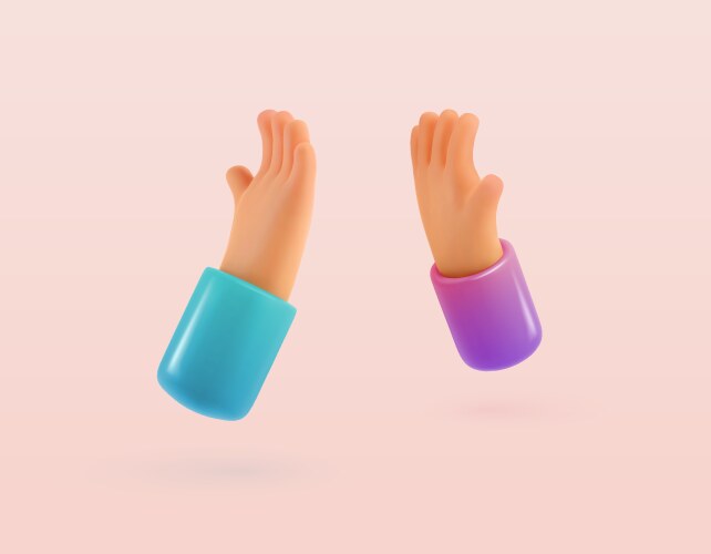 3d high five hand gesture Royalty Free Vector Image