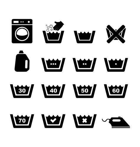 Icon set of laundry symbols Royalty Free Vector Image