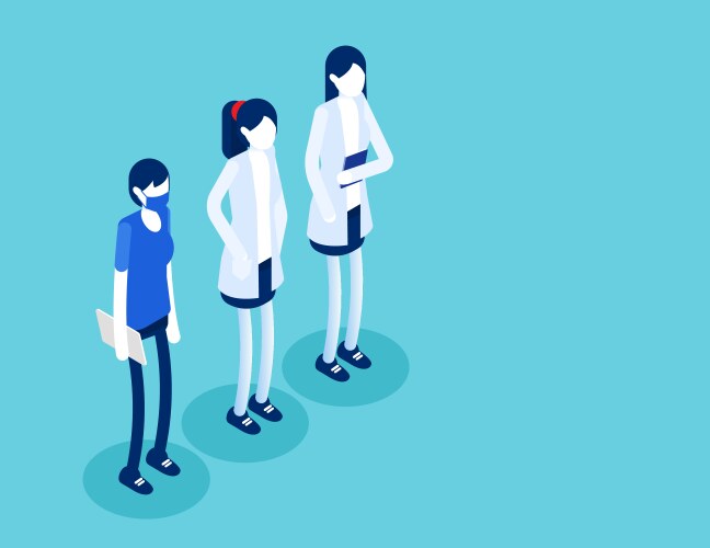Medical staff characters flat isometric style Vector Image