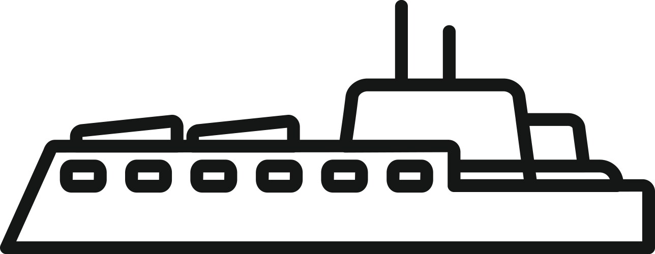 Military warship patrolling the sea border Vector Image