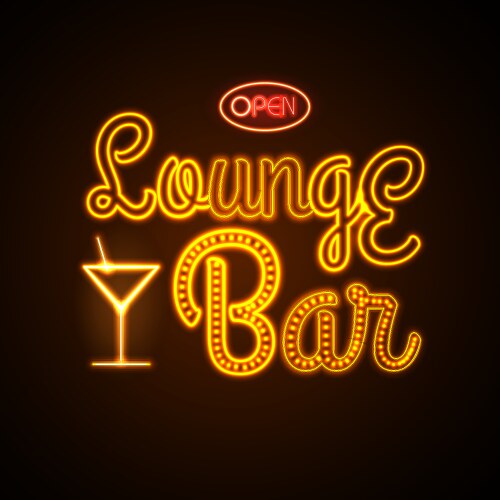 Neon sign cocktail bar Royalty Free Vector Image