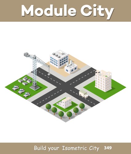 3d map isometric city Royalty Free Vector Image