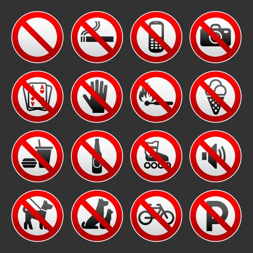 Prohibited Sign Vector Images (over 77,000)