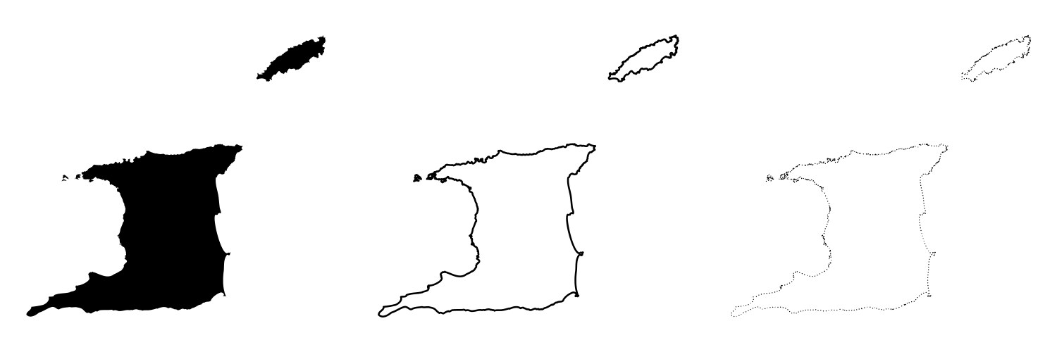 Trinidad and tobago country map silhouette Vector Image Trinidad and tobago country map silhouette Vector Image