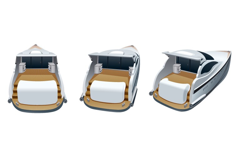 Yacht boat seats cartoon Royalty Free Vector Image