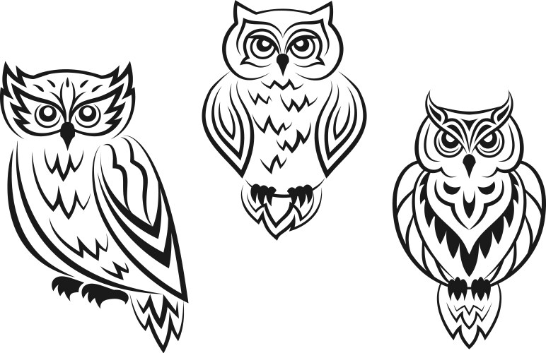 Owl Black and White Vector Images (over 33,000)