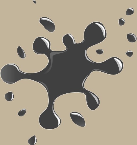 Ink splat icon paint splash monochrome flat Vector Image