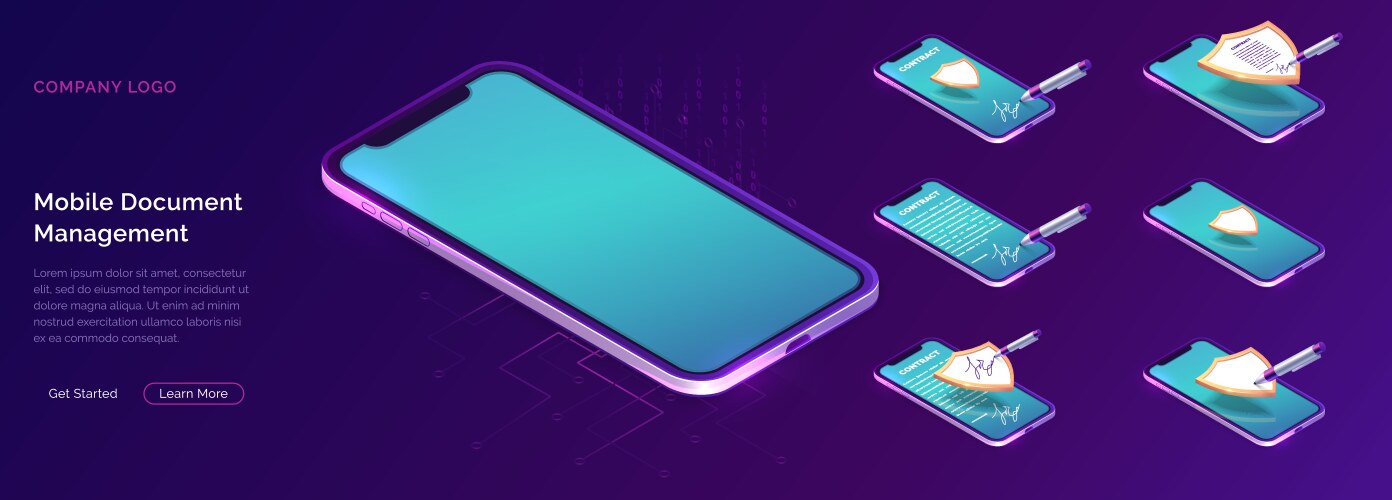 Mobile document manager business concept Vector Image