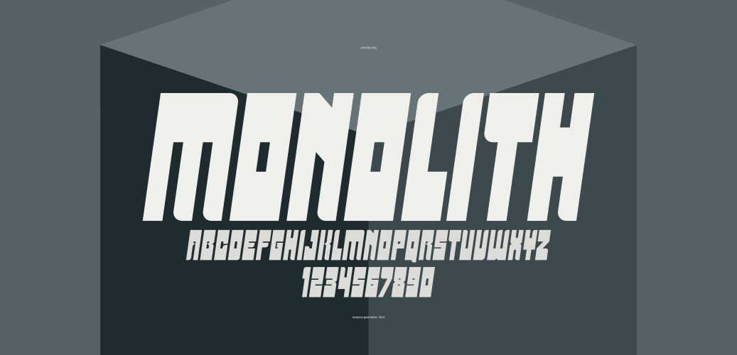 Bold and strong geometric font for logos and Vector Image