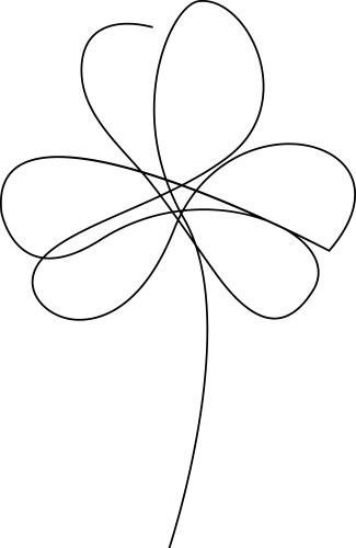 Four-leaf clover one line drawing Royalty Free Vector Image