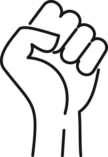 Fist up icon simple style Royalty Free Vector Image