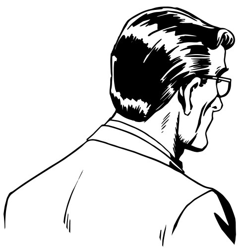 Man hat profile line art Royalty Free Vector Image