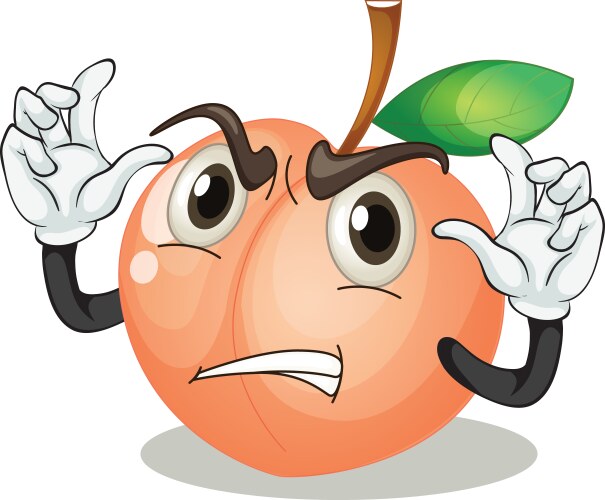 Angry raisins in the a character box Royalty Free Vector