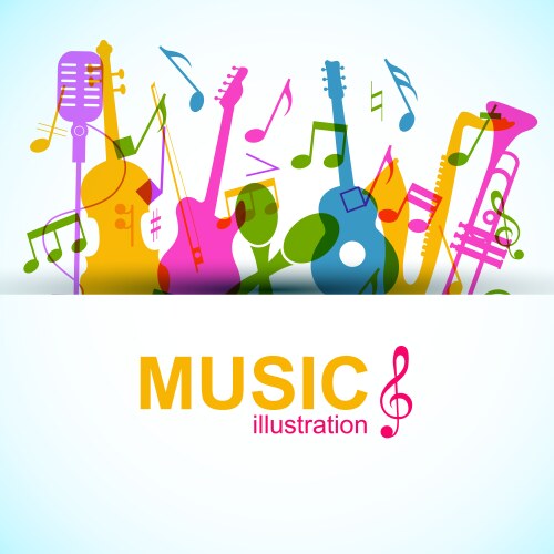 Music design paper cut elements Royalty Free Vector Image