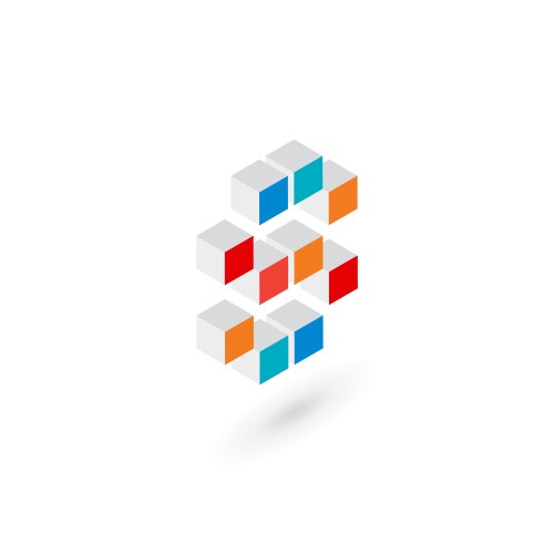 3d cube number 1 logo icon design template Vector Image