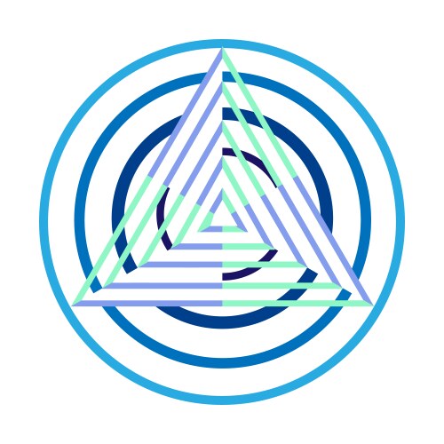 Circle in triangle colorful sign Royalty Free Vector Image