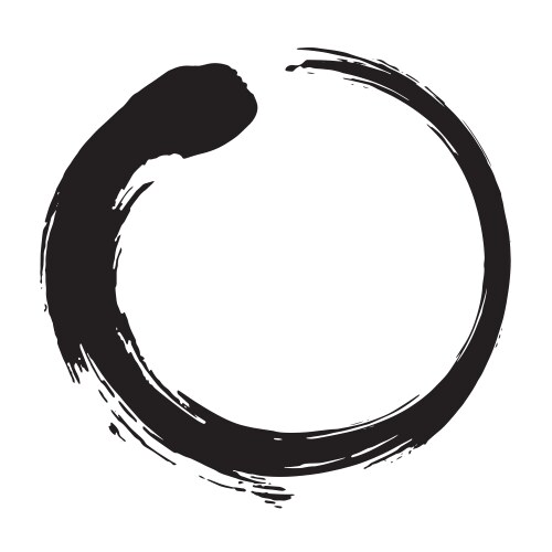 Enso japanese zen circle brush Royalty Free Vector Image