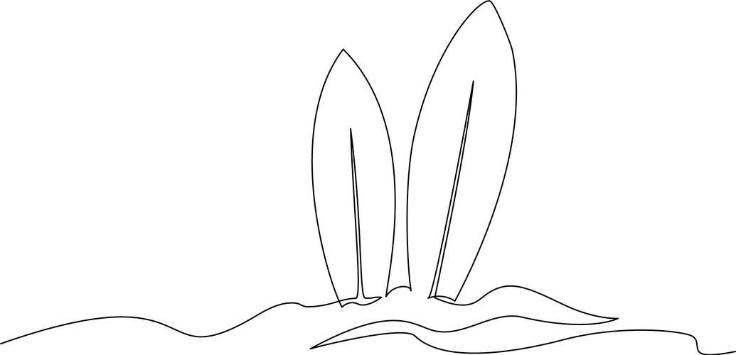 Surfboard standing upright on the sand Royalty Free Vector