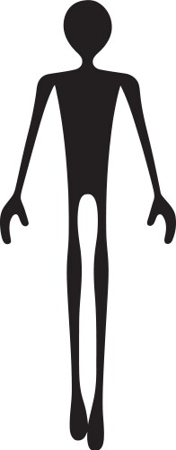 Cartoon capers elegant black stickman emblem ink Vector Image