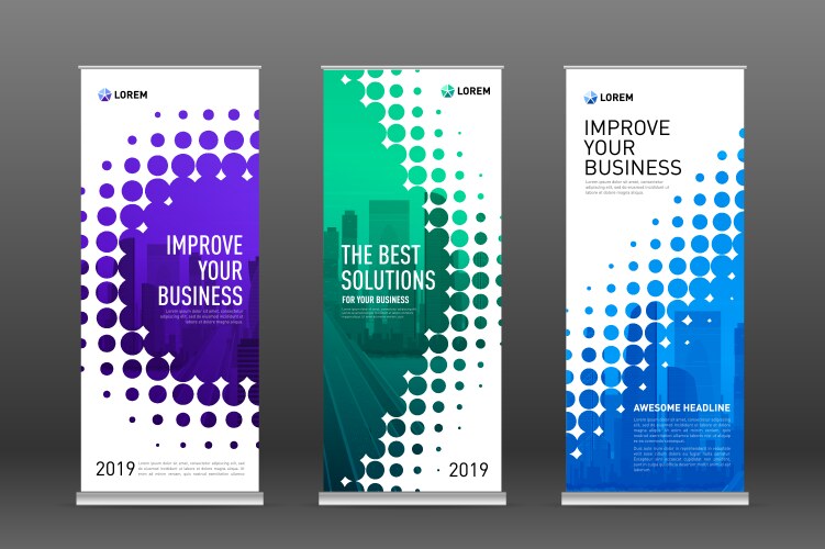 Industrial machinery horizontal banners Royalty Free Vector