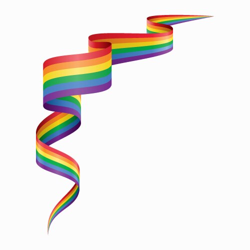 Wavy abstract lgbt pride flag ribbon icon Vector Image