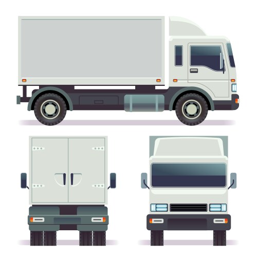 Top side view cars auto transport truck and car Vector Image