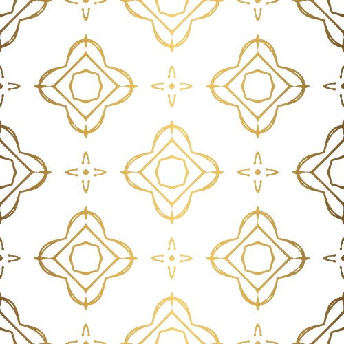 Golden lattice arabic moroccan seamless pattern Vector Image