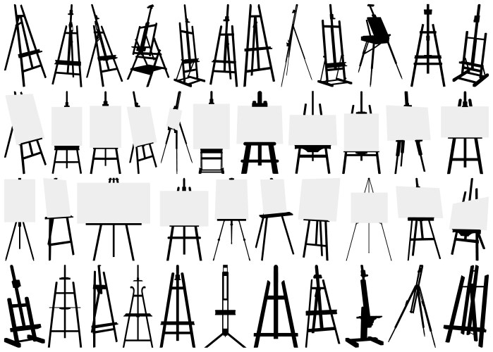 Paint desk wooden easel template Royalty Free Vector Image