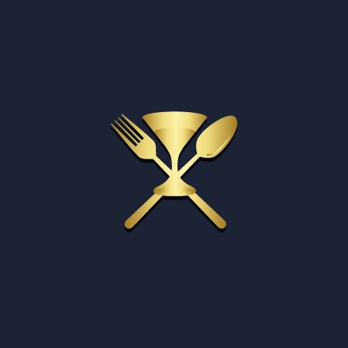 Chef cook food gold logo Royalty Free Vector Image