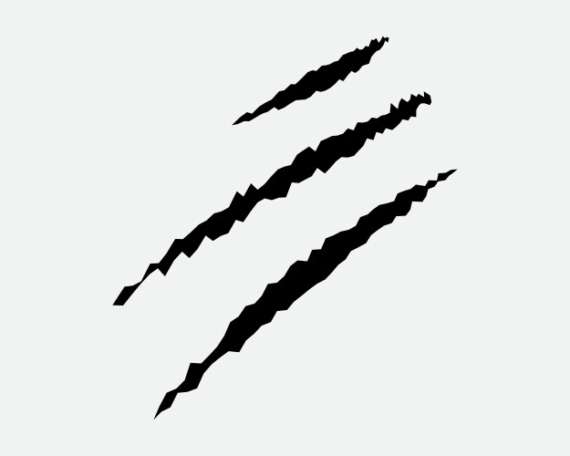 Claws scratches animal monster mark design Vector Image