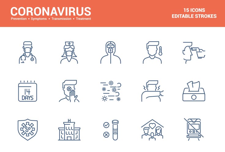 Flat modern design coronavirus - safety Royalty Free Vector