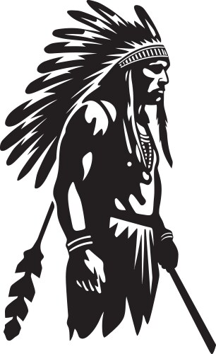 Thunder warrior apache face design shadow Vector Image