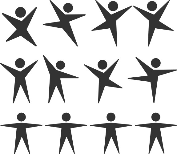 Various body gestures hand signals human man Vector Image