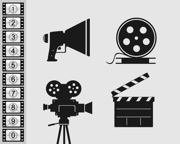 Filming movie scene action setup Royalty Free Vector Image