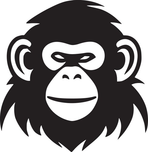 Monkey - minimalist and simple silhouette Vector Image